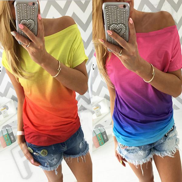 Gradient Fashion Printing T-shirt on Luulla